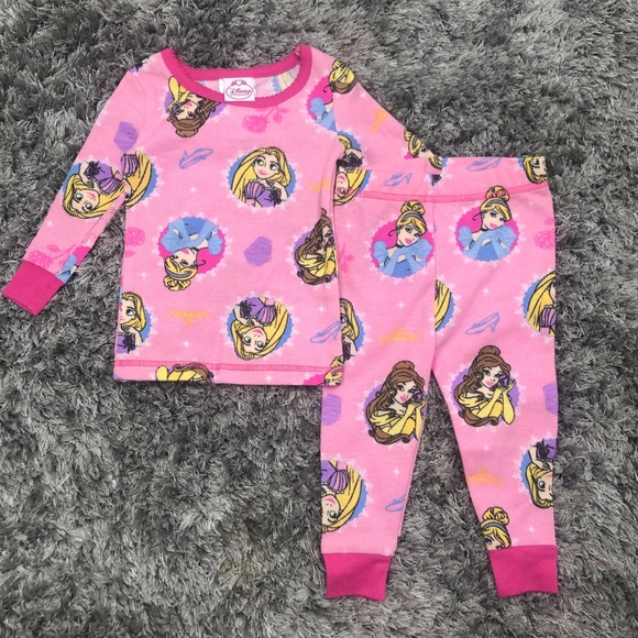 Disney | Pajamas | Disney Princess Pink Ribbed Pajamas 2 M | Poshmark